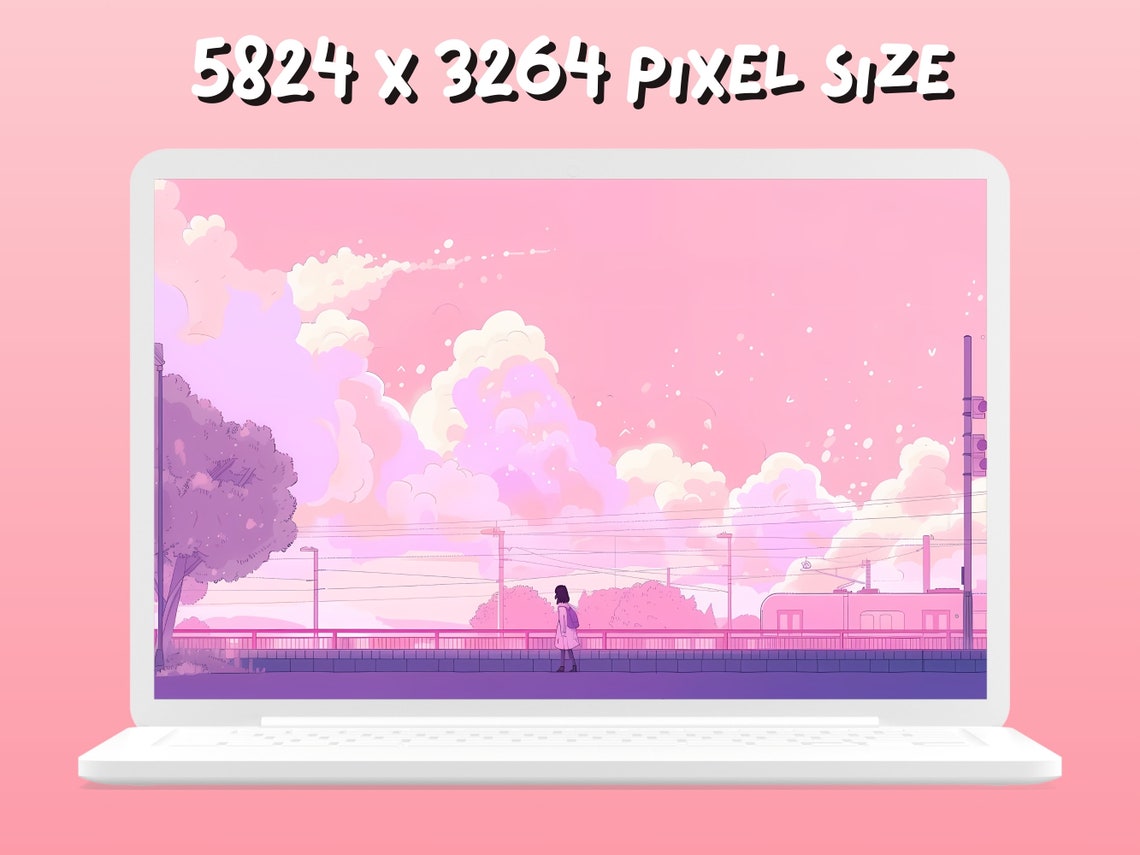 Lo-fi Pastel Train Pink Wallpapers Anime Cute Kawaii Aesthetic Desktop ...