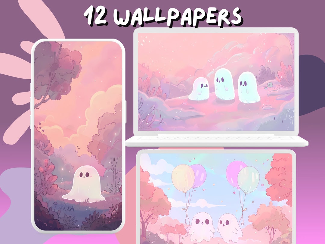Kawaii Ghost Wallpaper Cute Pink Wallpapers Ghost Aesthetic Wallpaper ...