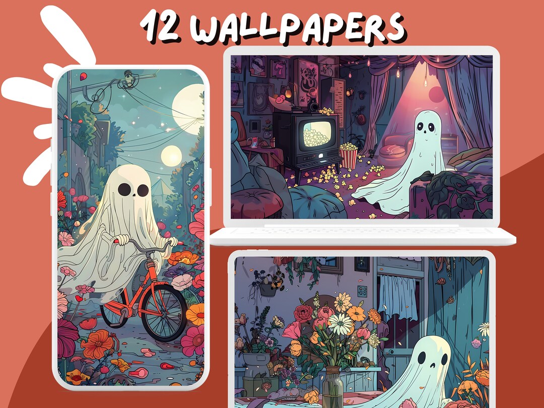 Cozy Comic Ghost Wallpapers Cute Ghost Wallpapers Lofi Plant Wallpaper ...