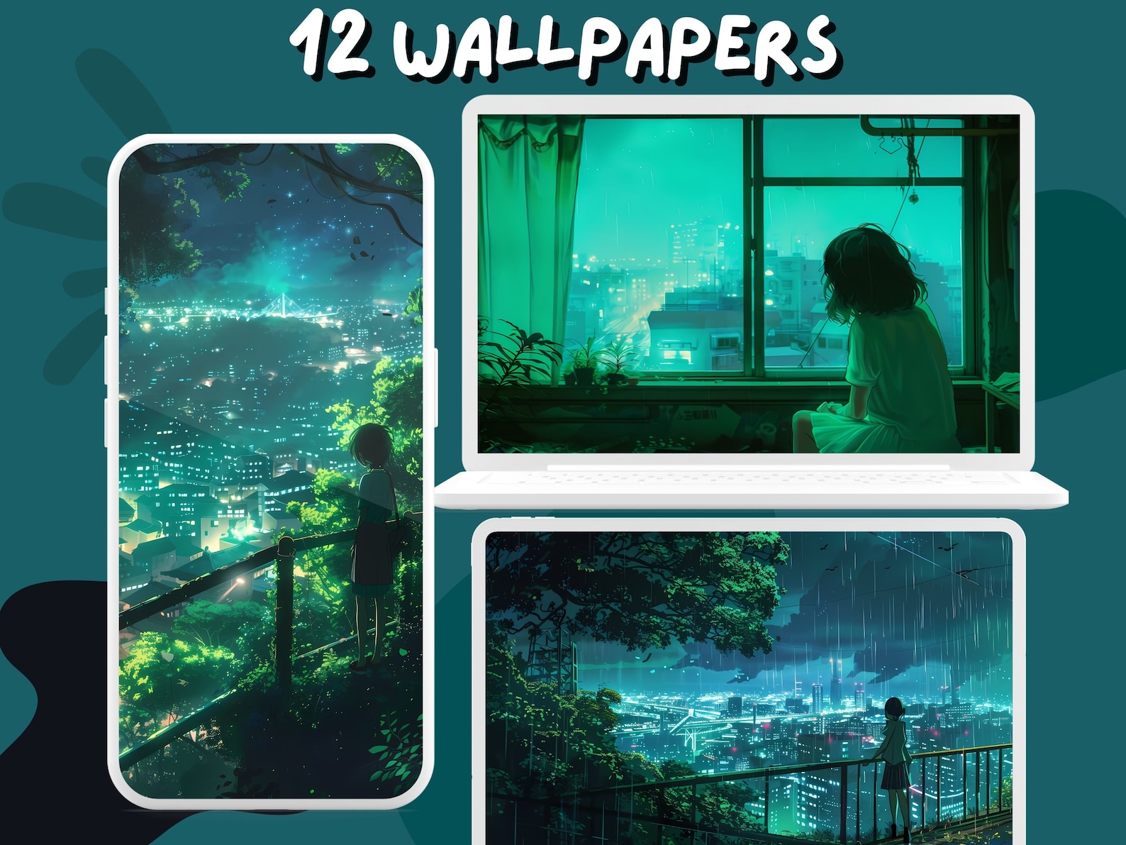 Lofi Green World Retro Wallpapers Digital Art Aesthetic Anime Desktop ...