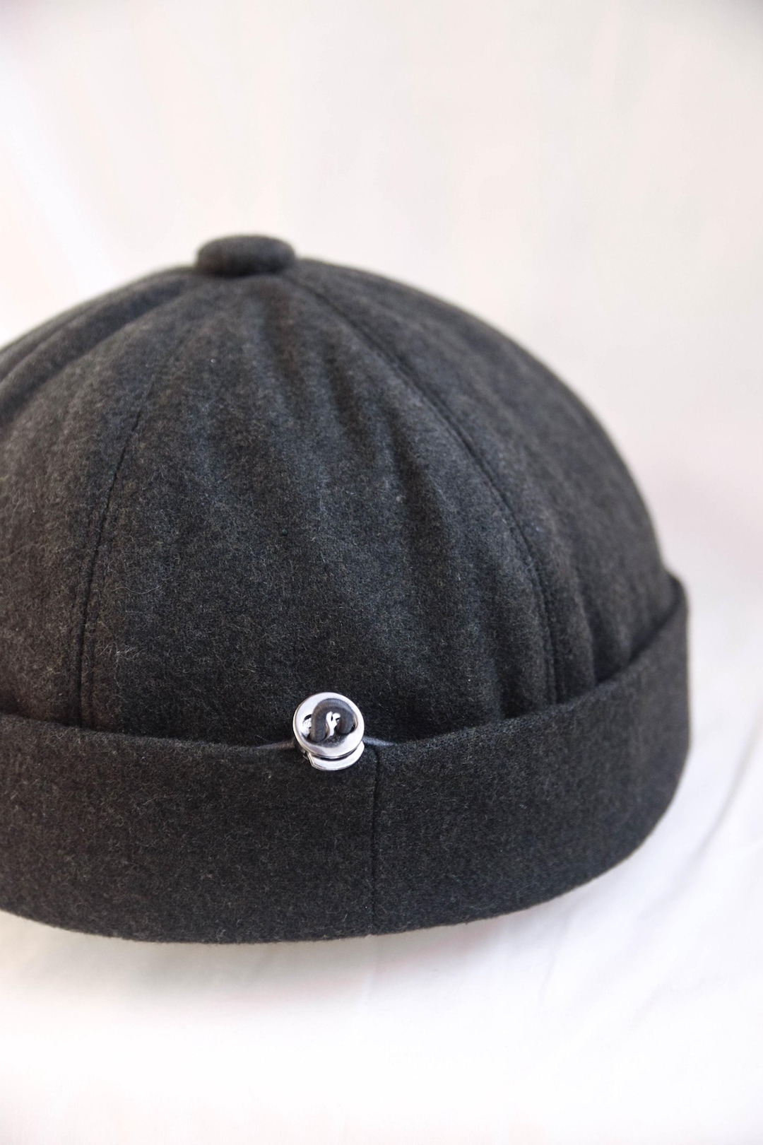 Handmade Docker Cap in Wool. Dark Forest Green Fisherman's Hat in 100% ...