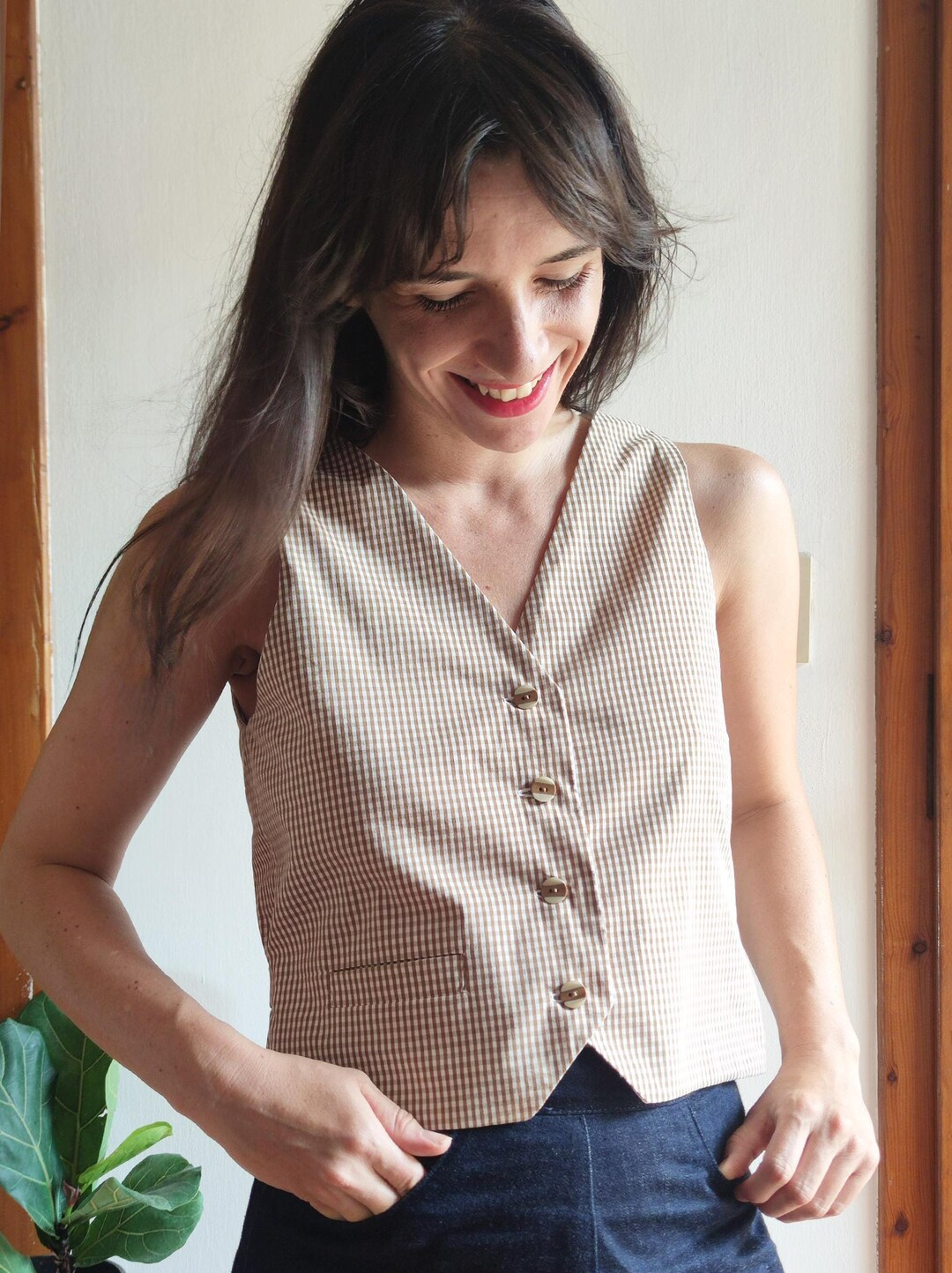 Classic Sustainable Woman's Gilet the Salée Vest MADE TO ORDER Cotton ...