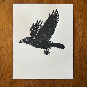 Common Raven, Linocut, Original Art Print, Nature Art, Limited Edition ...