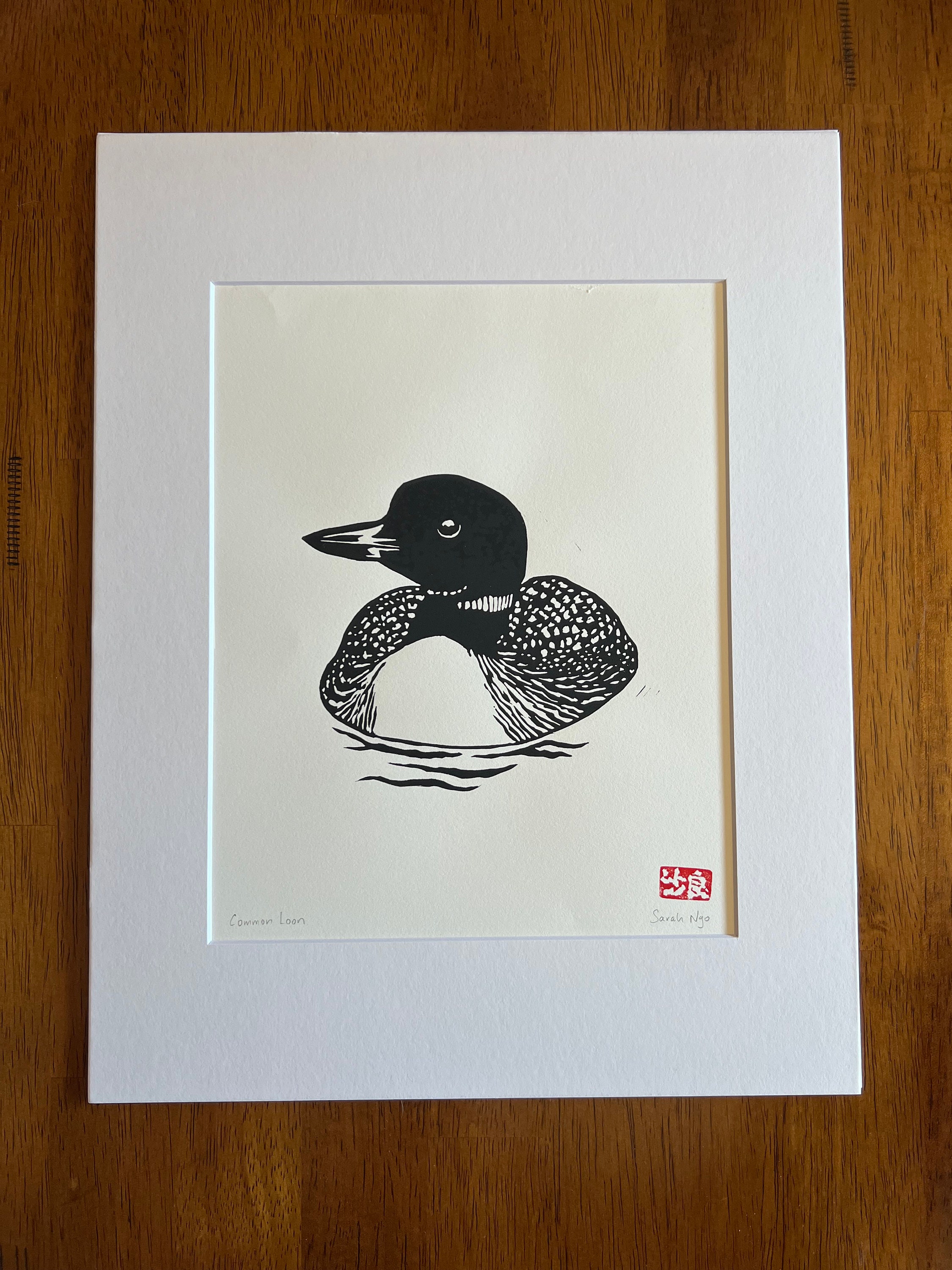 Common Loon, Linocut, Original Art Print, Nature Art, Limited Edition ...