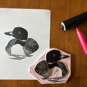 Common Loon, Linocut, Original Art Print, Nature Art, Limited Edition ...