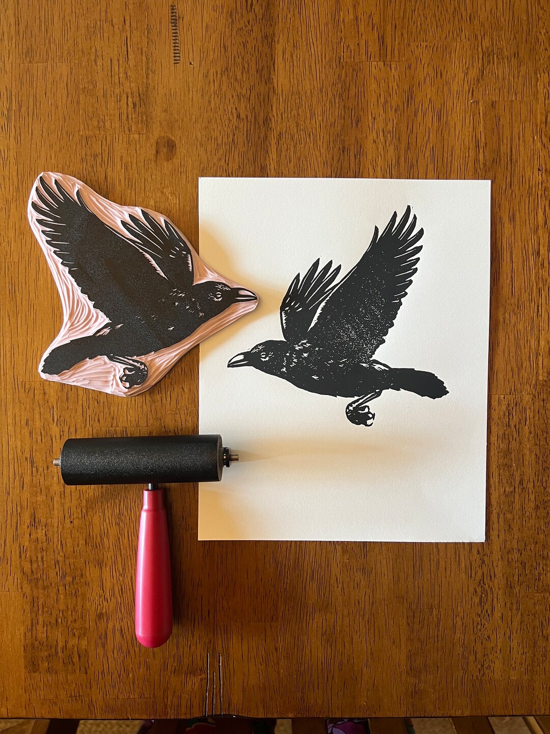 Common Raven, Linocut, Original Art Print, Nature Art, Limited Edition ...