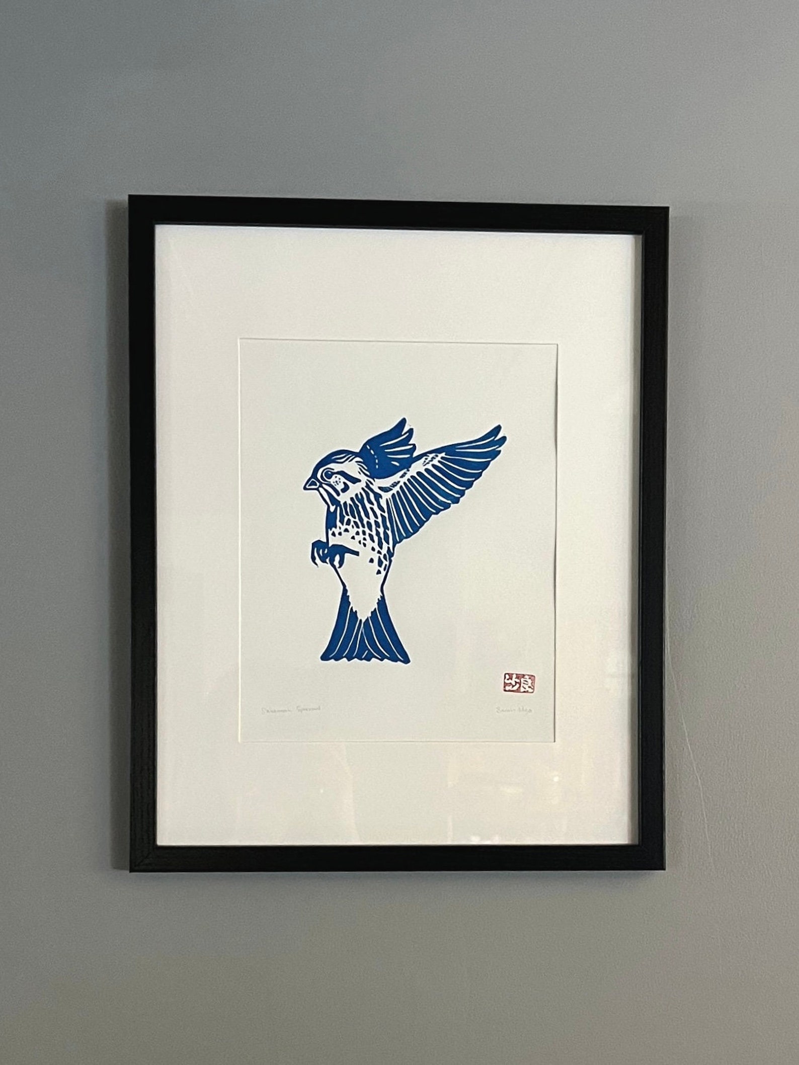 Savannah Sparrow, Linocut, Original Art Print, Nature Art, Limited ...