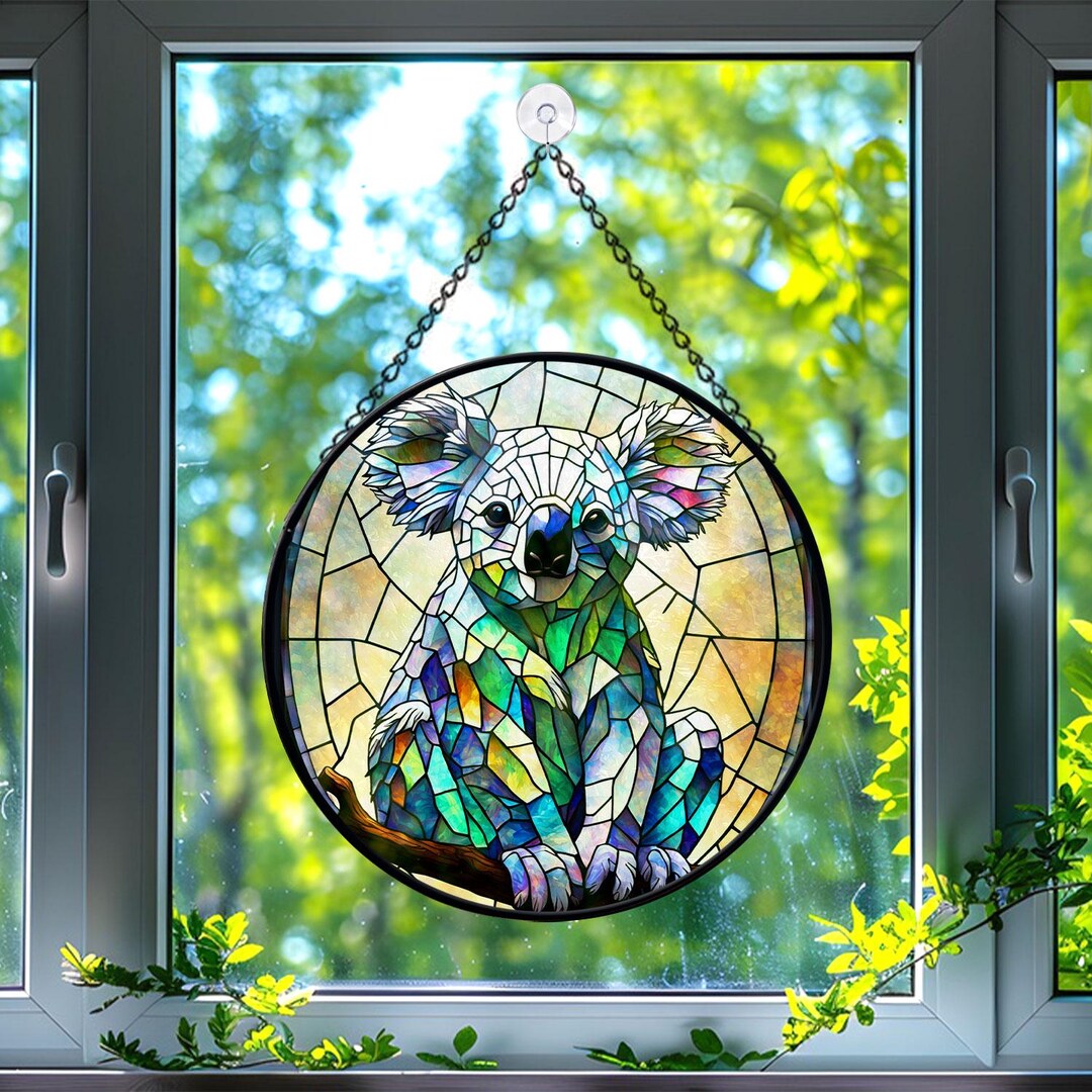 Koala Window Hanging Stained Glass, Koala Suncatchers for Windows ...