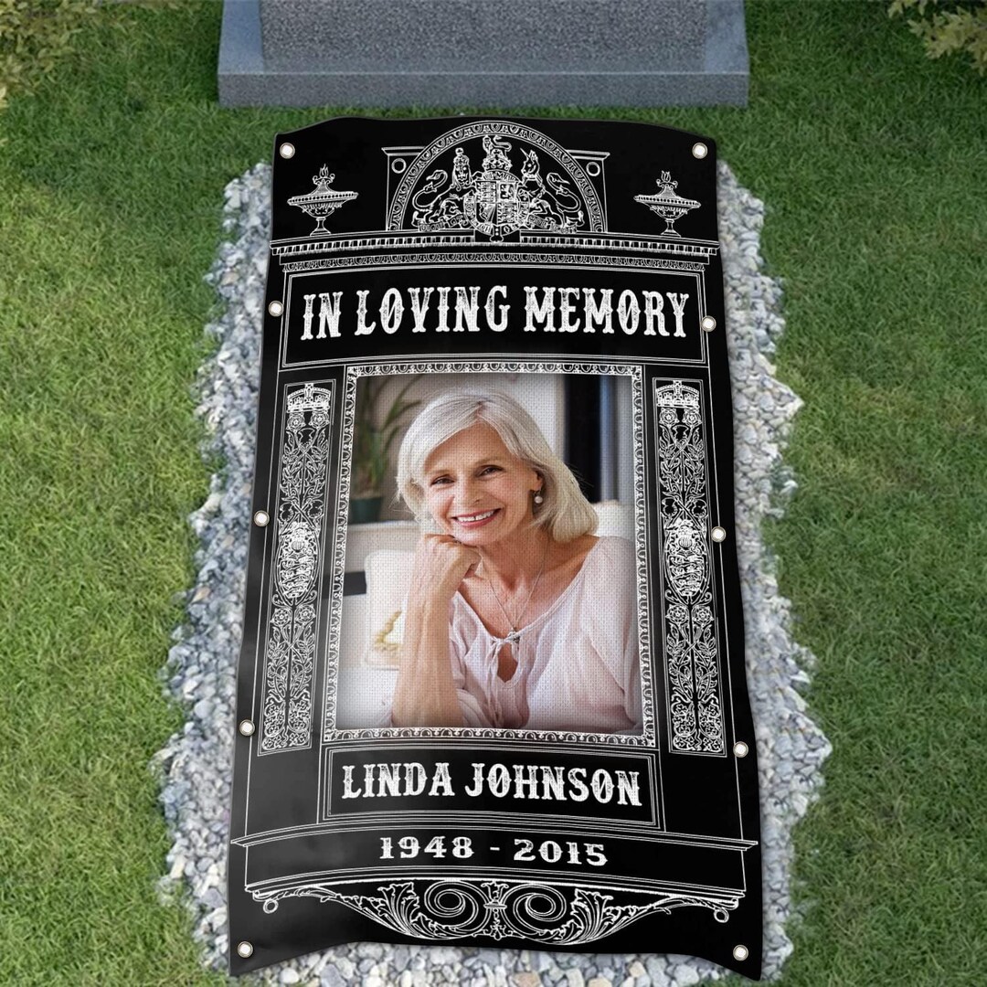Memorial Grave Blanket, "in Loving Memory" Grave Marker, Home Going ...
