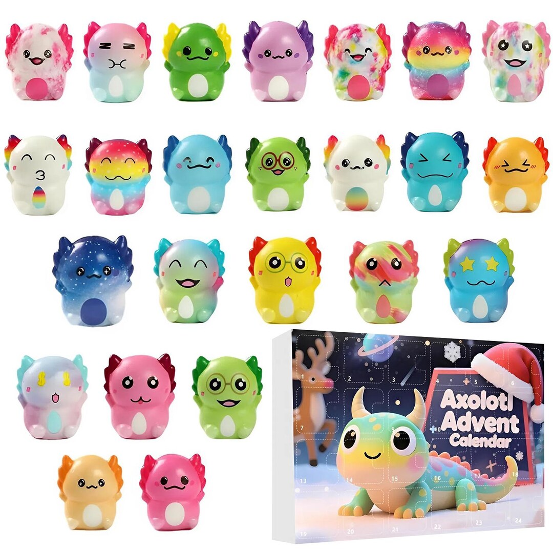 Axolotl Advent Calendar 2025, 24 Day Axolotl Figurines : Vintage ...