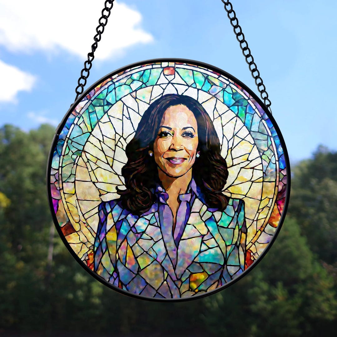 Kalama Harris Window Hanging Stained Glass, USA Vice Persident ...
