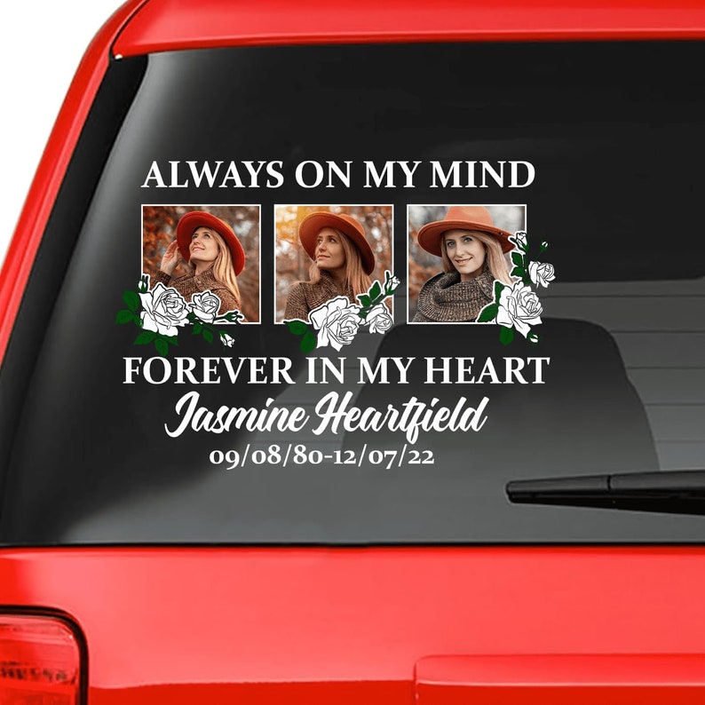 Personalized Name Memorial Car Decal, always on My Mind in Loving ...
