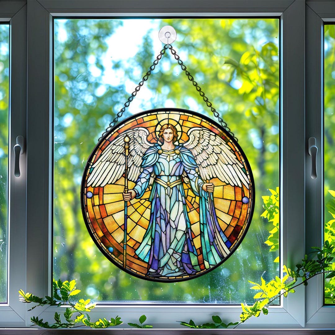 The Archangel Michael Window Hanging Stained Glass, the Archangel ...
