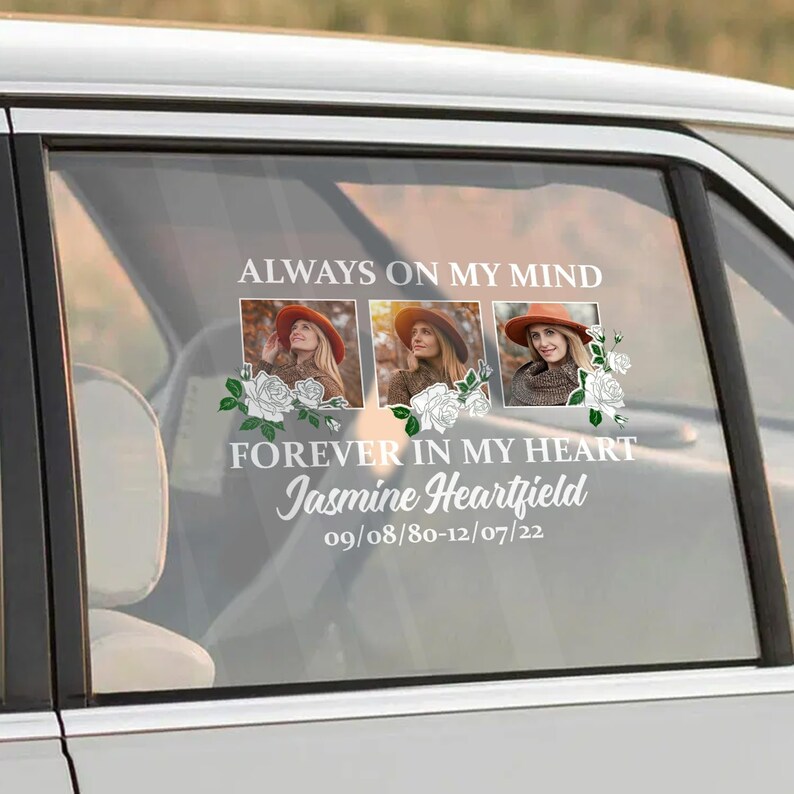 Personalized Name Memorial Car Decal, always on My Mind in Loving ...