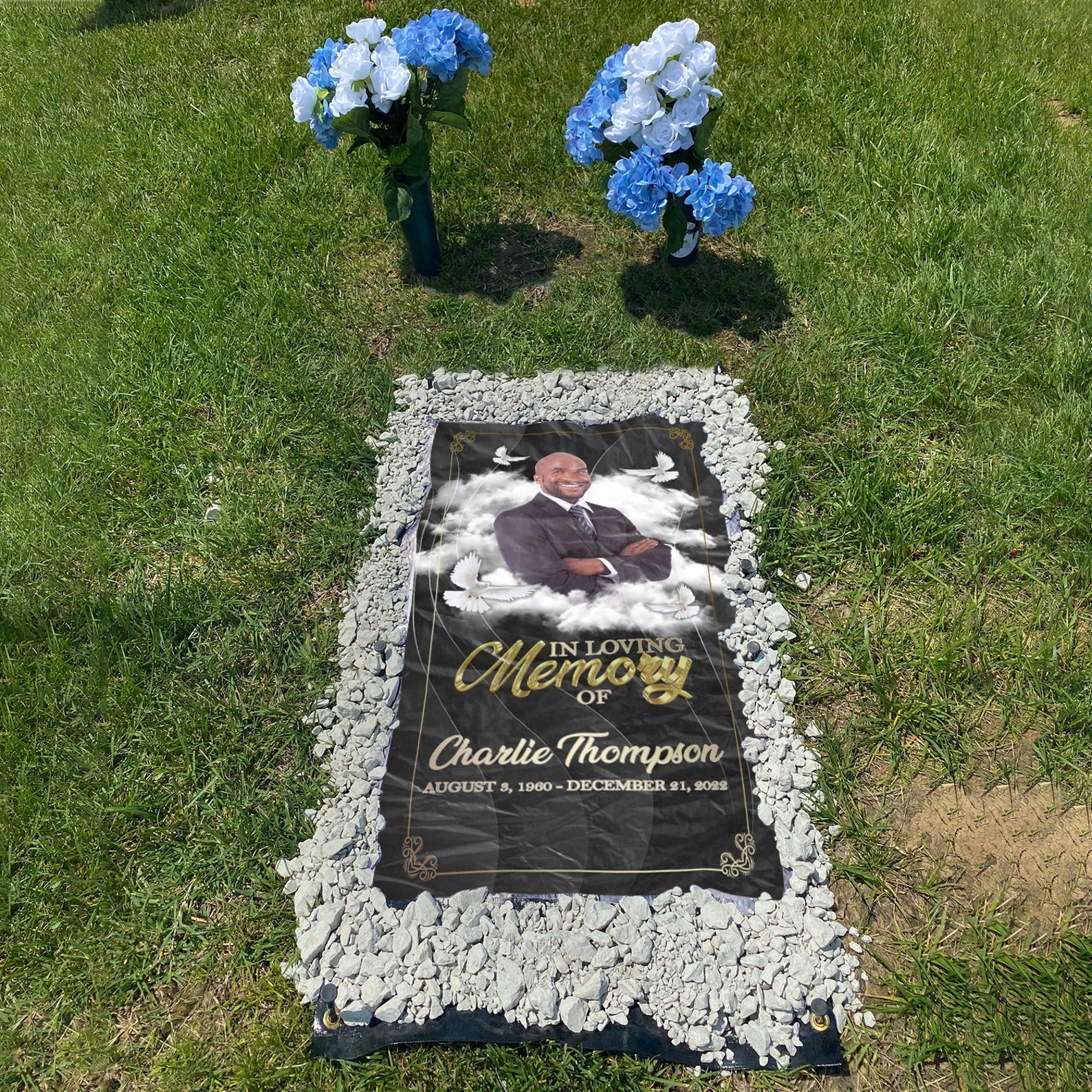 Memorial Grave Blanket, Grave Marker, Home Going, Memorial Keepsakes ...