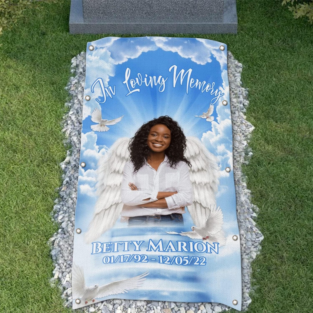 Custom Memorial Grave Blanket, Custom Grave Blanket, in Loving Memory ...