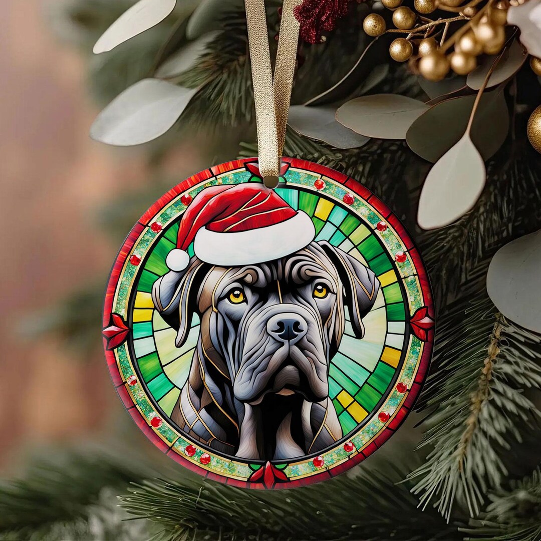 Cane Corso Dog Christmas Ornament, Dog Ornament Round Shape, Christmas ...