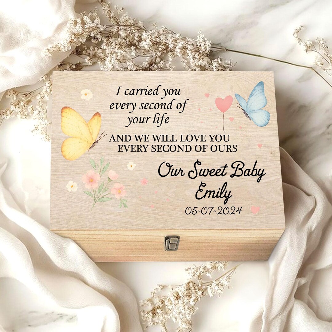 Custom Baby Loss Wooden Keepsake Box, Butterfly Memory - Etsy