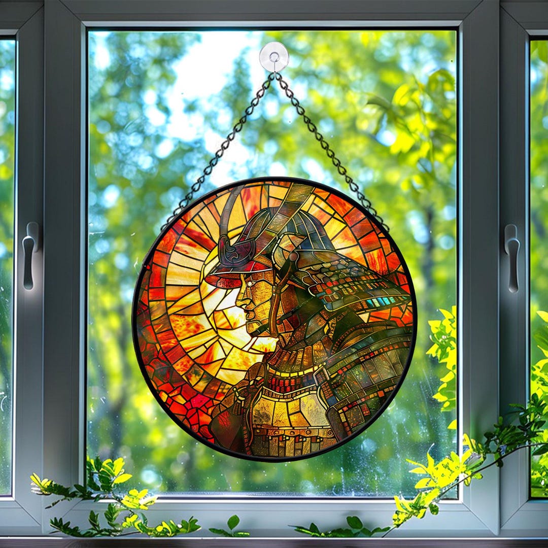 Samurai Window Hanging Stained Glass, Samurai Suncatchers for Windows ...