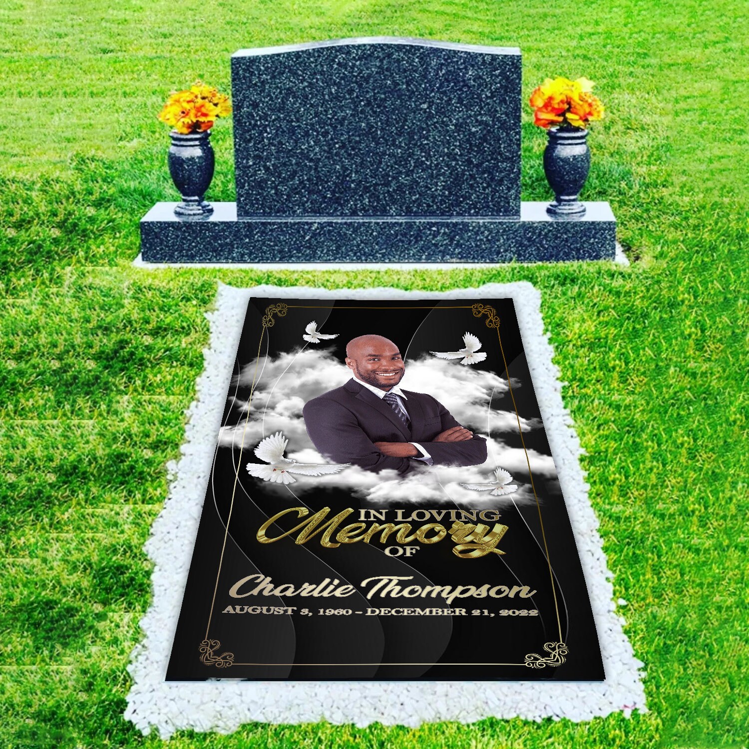 Memorial Grave Blanket, Grave Marker, Home Going, Memorial Keepsakes ...