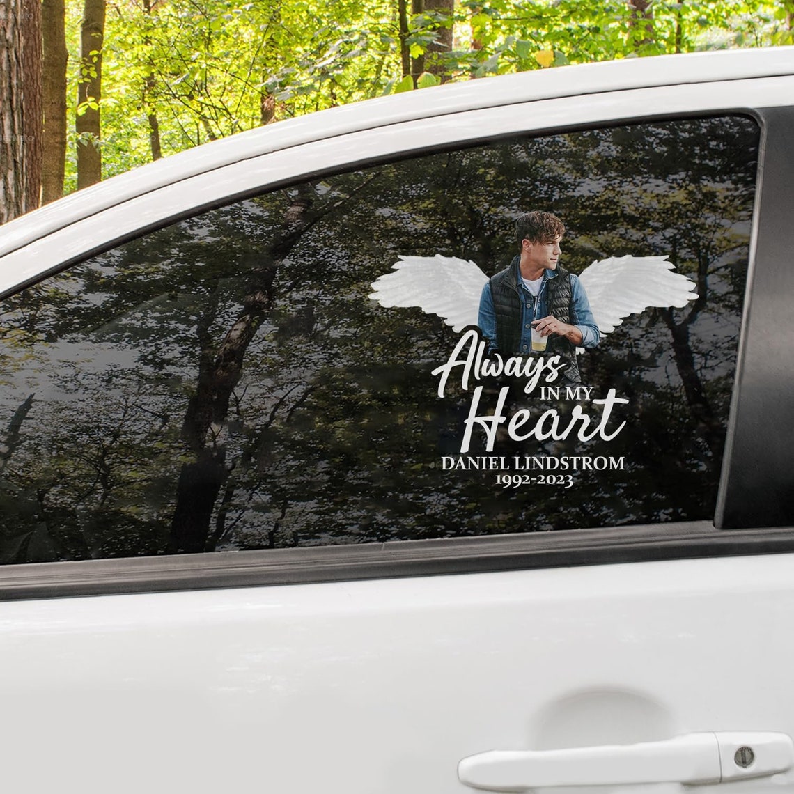 Personalized Name Memorial Car Decal, always in My Heart in Loving ...