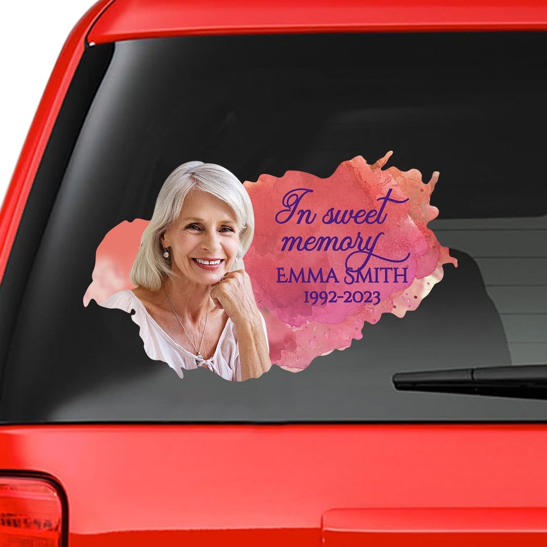 Personalized Name Memorial Car Decal, "in Sweet Memory" in Loving ...