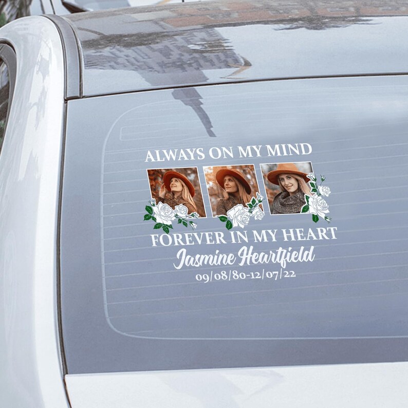 Personalized Name Memorial Car Decal, always on My Mind in Loving ...