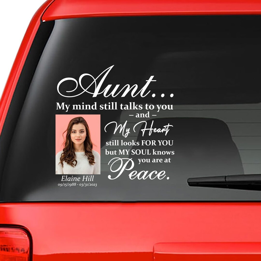 Personalized Memorial Aunt/uncle Decal for Car With Picture, "my Heart ...