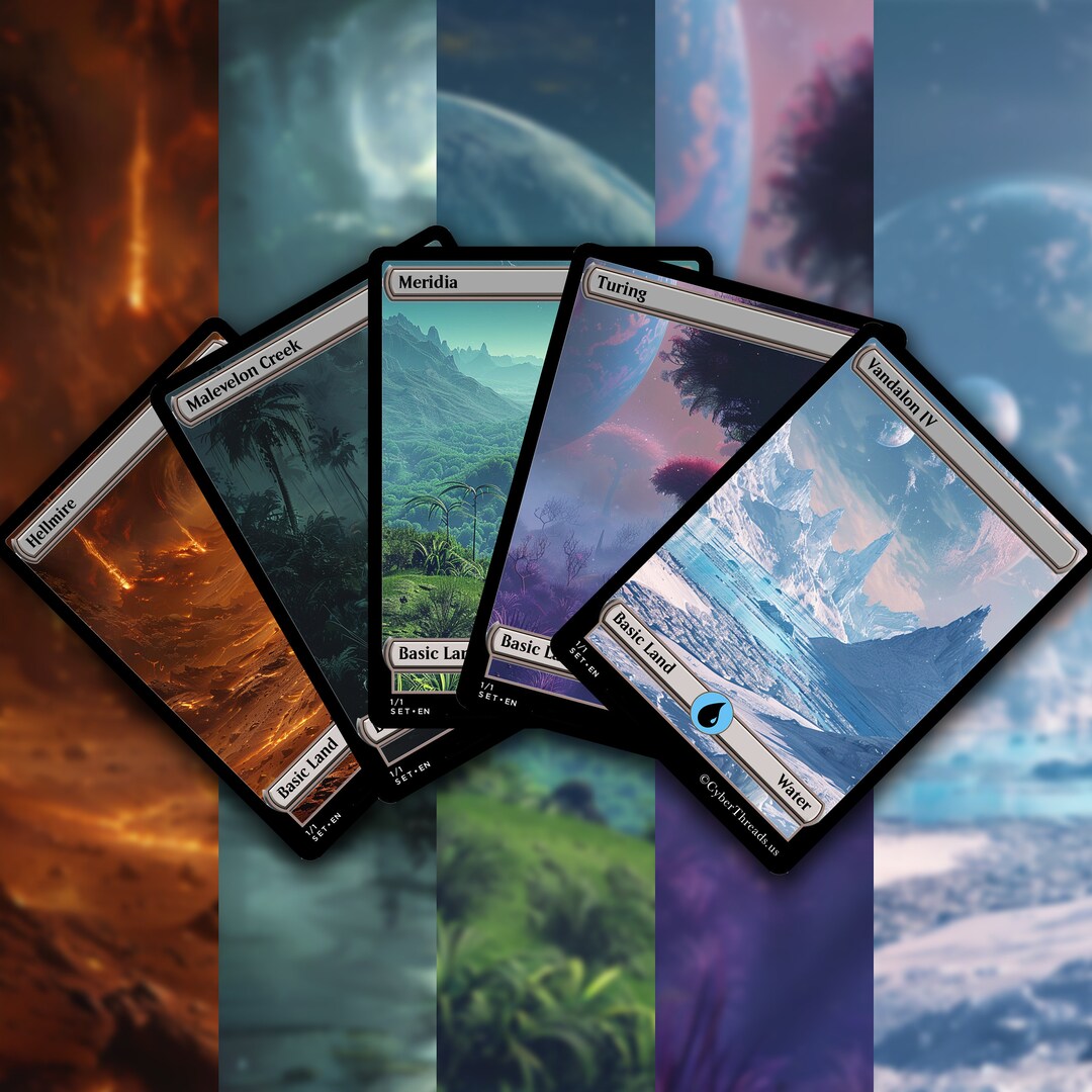 Helldivers MTG Basic Lands Foil Full Art Proxy Magic the Gathering ...