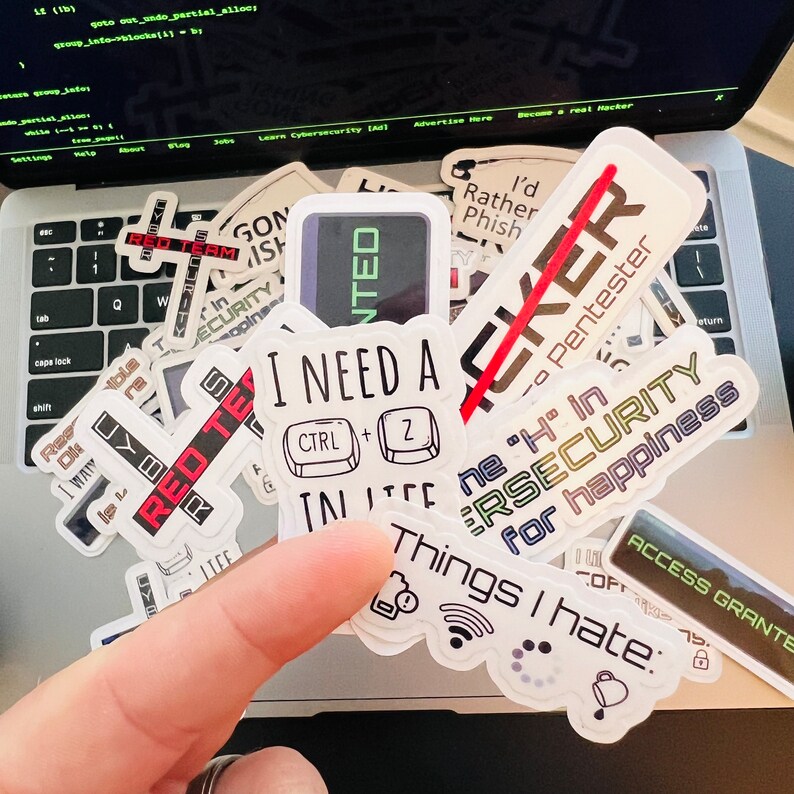 Cybersecurity Sticker Decals for Hacker Laptop Decal Red Team Cybersec ...