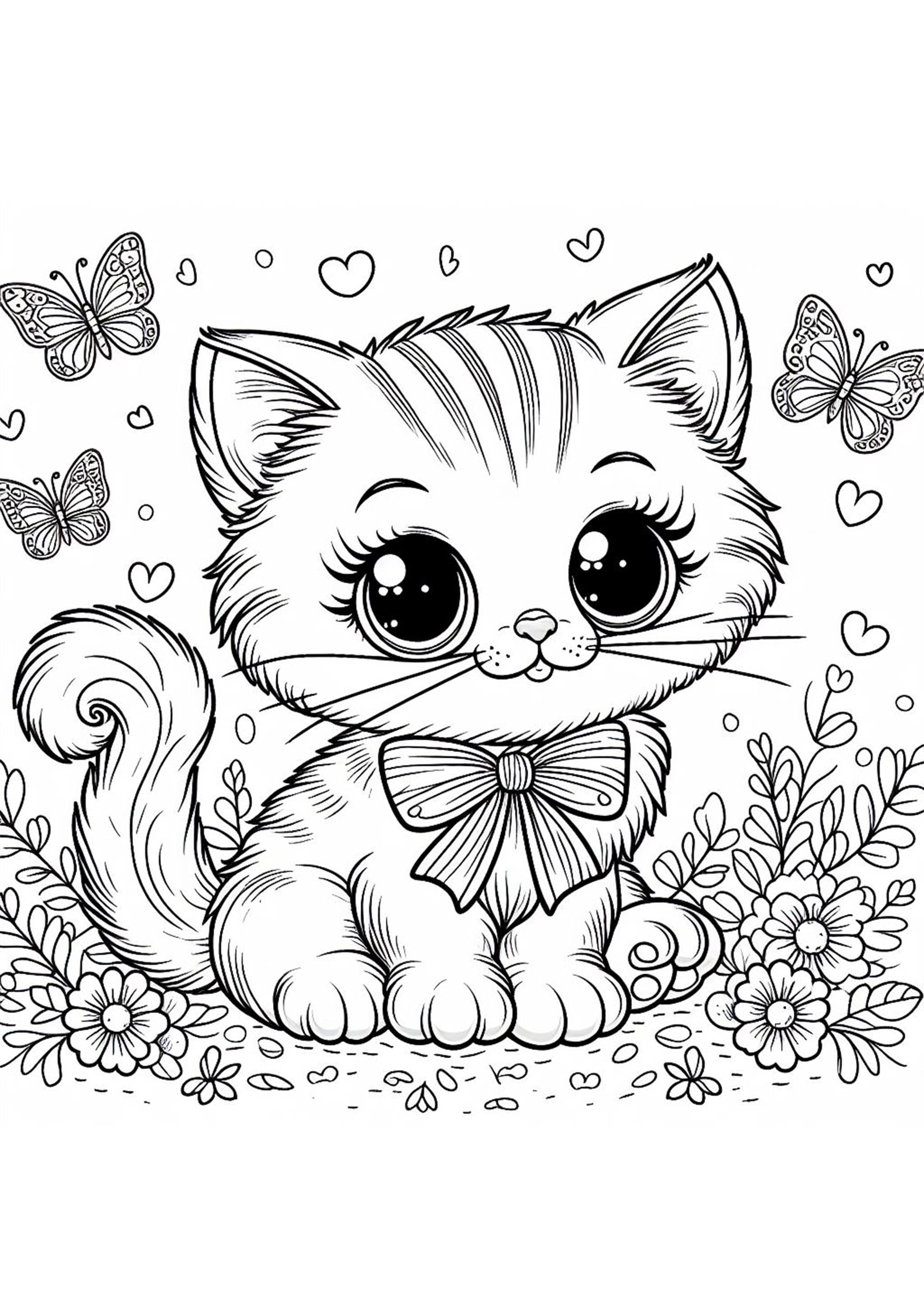 Kitten Coloring Pages 14 Printable Cute Kitten Designs Diy Coloring