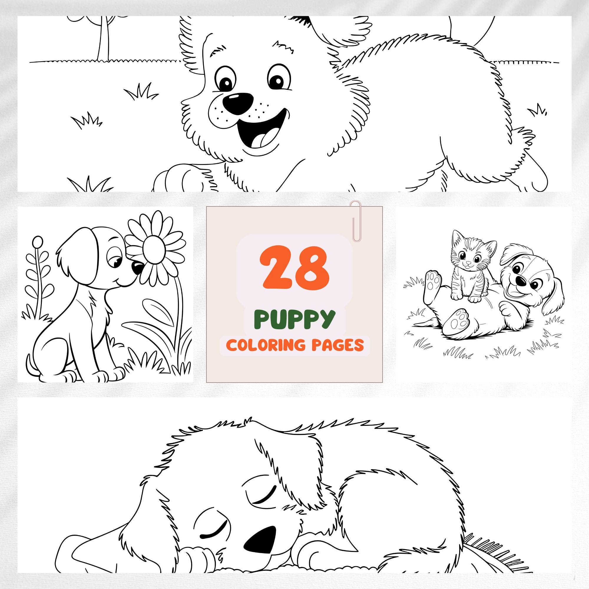 Puppy Coloring Book - 28 Printable Puppy Coloring Pages - Cute Kids ...