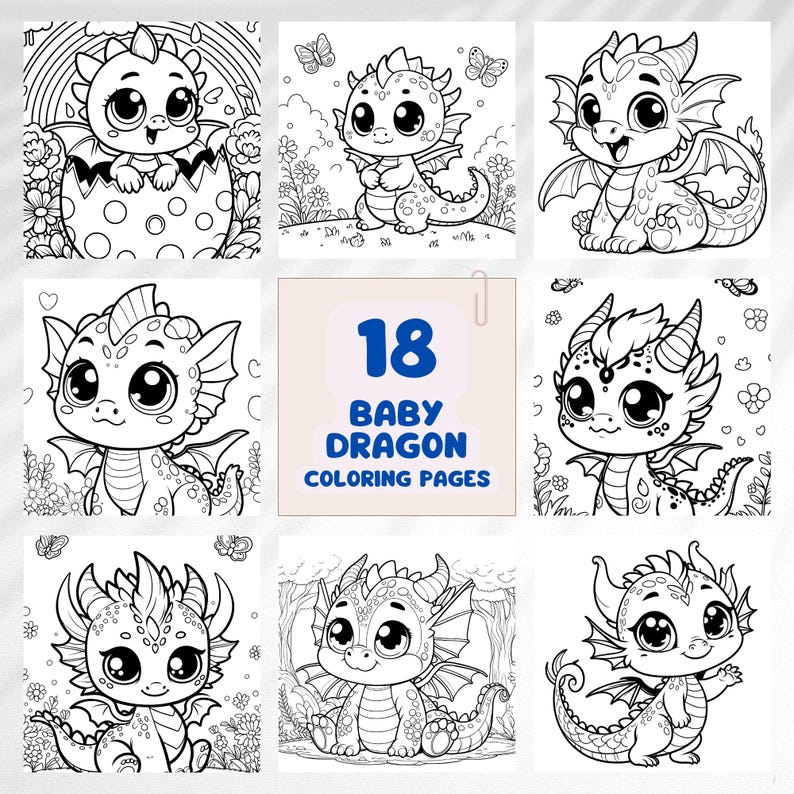 Baby Dragon Coloring Pages - 18 Printable Baby Dragon Designs - DIY ...