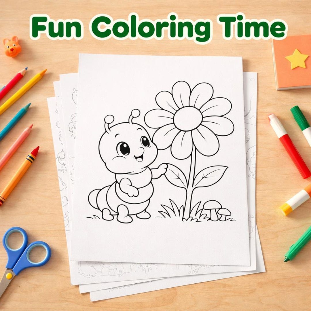 Fun Coloring Time Caterpillar Activity Book 10 Pages for Preschool Kids ...