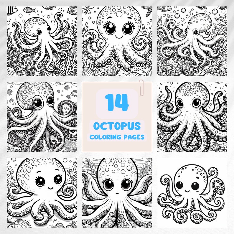 Octopus Coloring Pages - 14 Printable Octopus Designs - DIY Kids ...