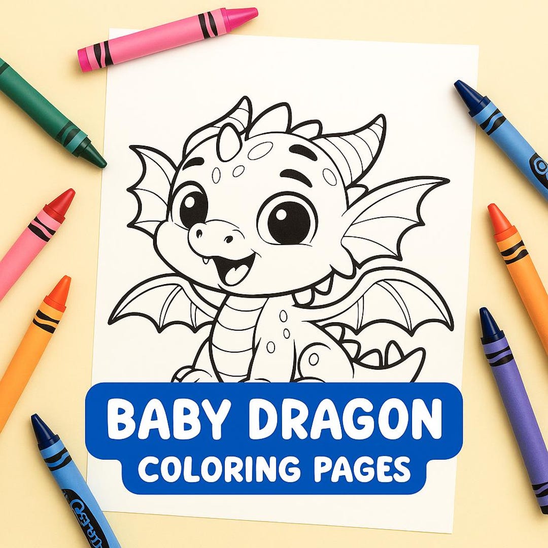 Baby Dragon Coloring Pages - 18 Printable Fantasy Dragon Designs - DIY ...