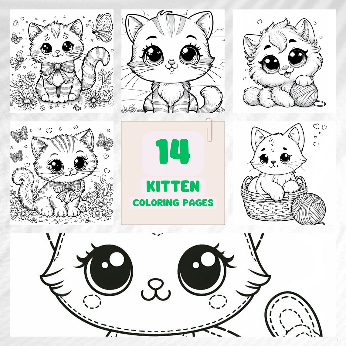 Kitten Coloring Pages - 14 Printable Cute Kitten Designs - DIY Coloring ...