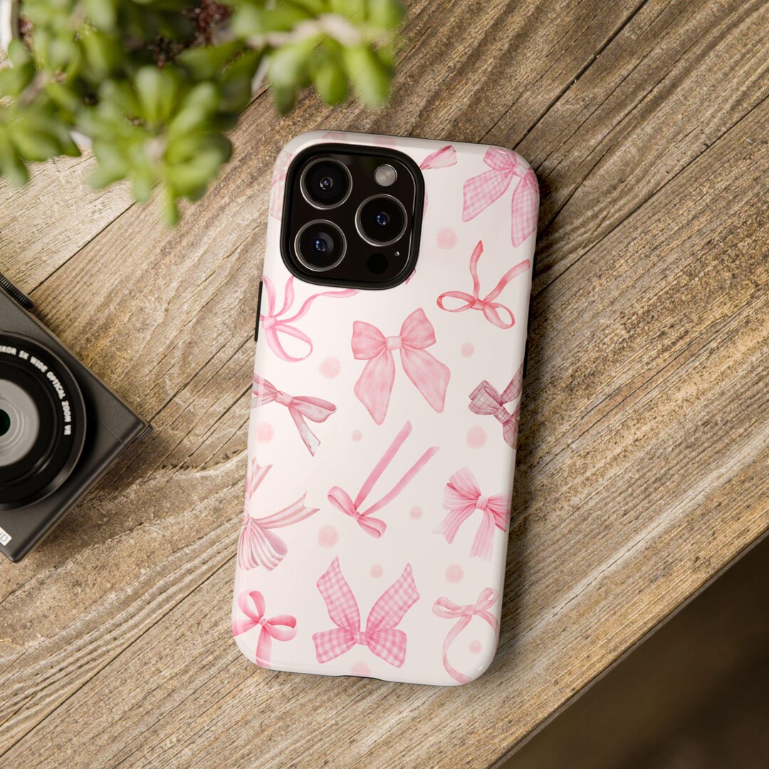 Pink Bow Aesthetic Case, Soft Girl Aesthetic, iPhone 16 15 14 Trendy ...