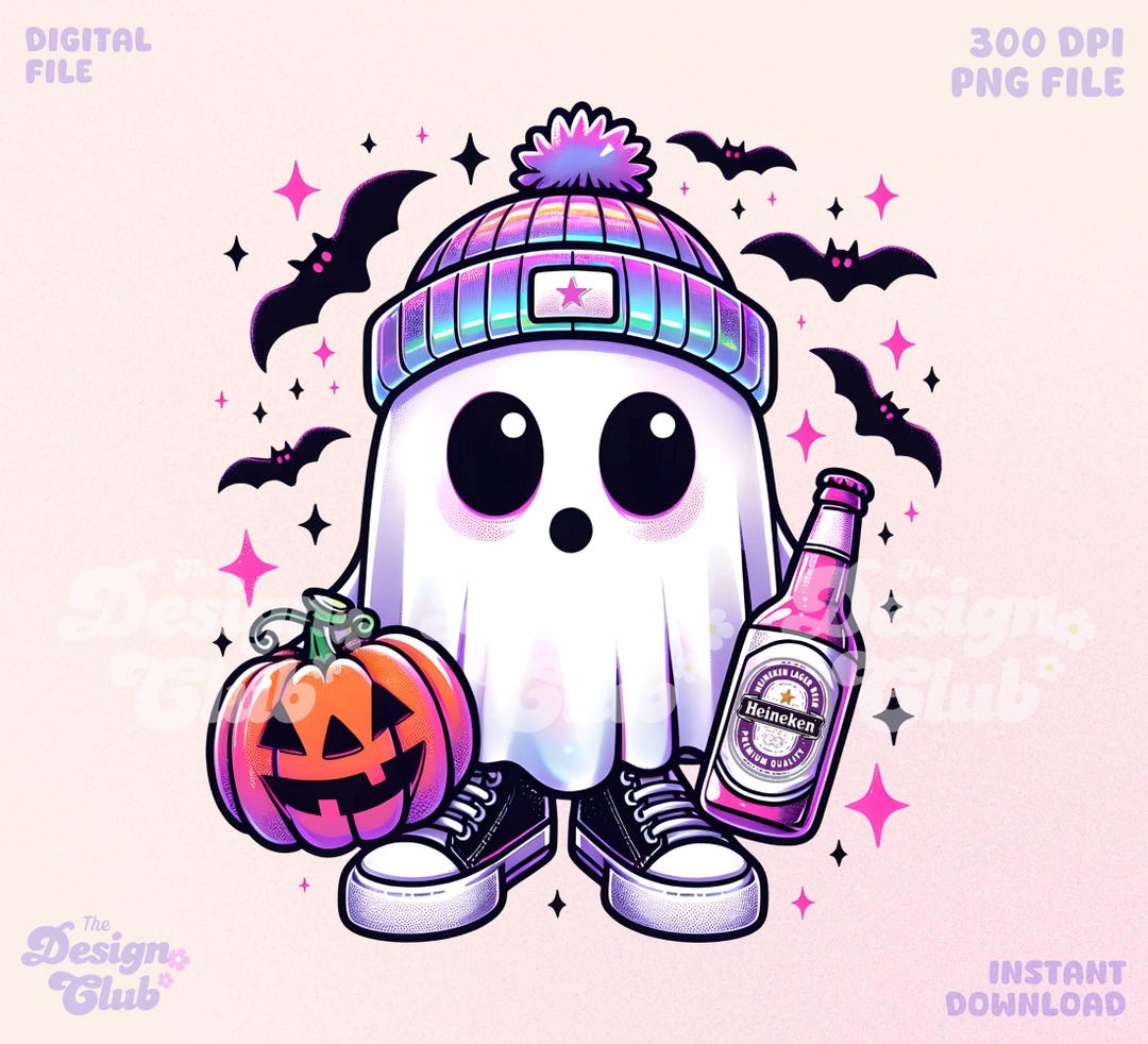 Sleepless Ghost PNG, Cute Halloween Clipart, Bougie Ghost, Sublimation ...