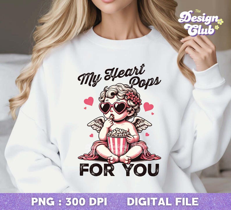 My Heart Pops for You PNG, Retro Valentines Day PNG, Valentine Shirt ...