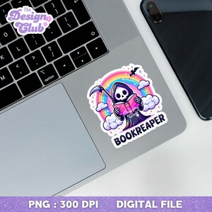 Skeleton Bookreaper PNG, Book Lover, Booktrovert, Cute Trendy Bookish ...