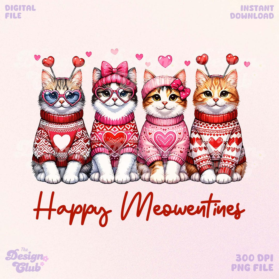 Valentine Cat PNG, Cat Mom Png, Cat Owner Valentines Gift, Cat Lover ...