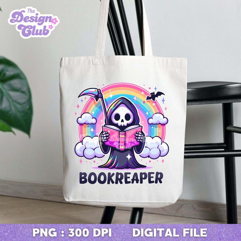 Skeleton Bookreaper PNG, Book Lover, Booktrovert, Cute Trendy Bookish ...