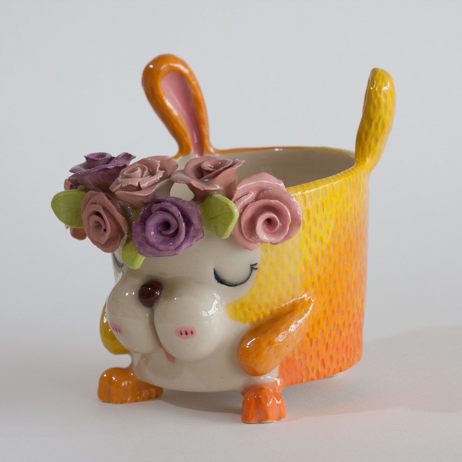 Cute Bunny Plant Pot,pottery,cactus Pot,cute Cony Pot,animal Plant Pot ...