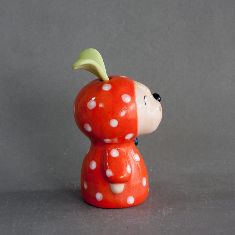 Handmade Ceramic Figurine–cute Pottery Sculpture With Removable Top for ...