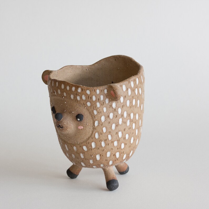 Bear Plant Pot,pottery,cactus Pot,cute Bear Pot,animal Plant Pot ...
