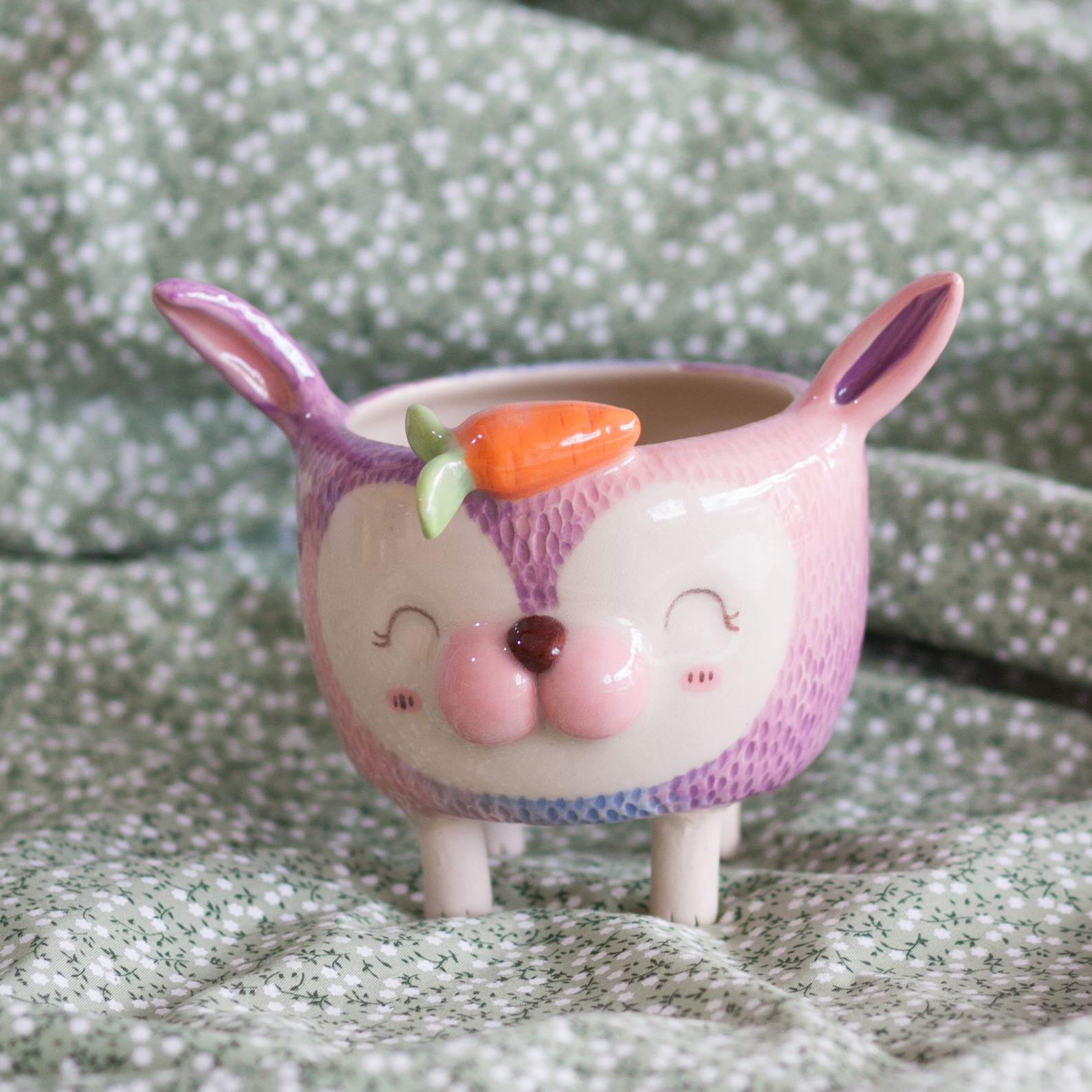 Space Bunny Plant Pot,pottery,cactus Pot,cute Cony Pot,animal Plant Pot ...