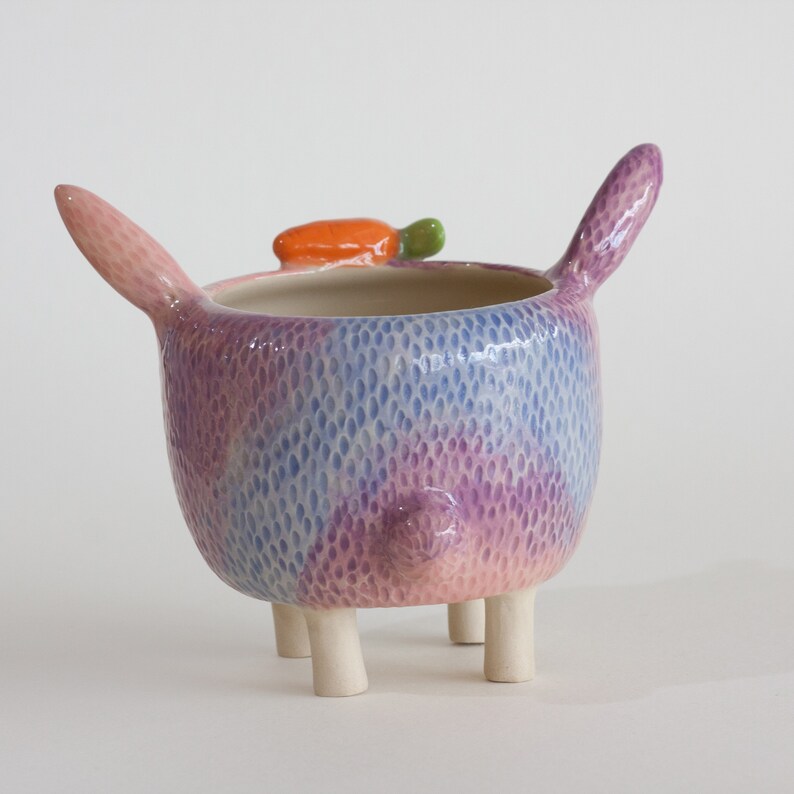 Space Bunny Plant Pot,pottery,cactus Pot,cute Cony Pot,animal Plant Pot ...