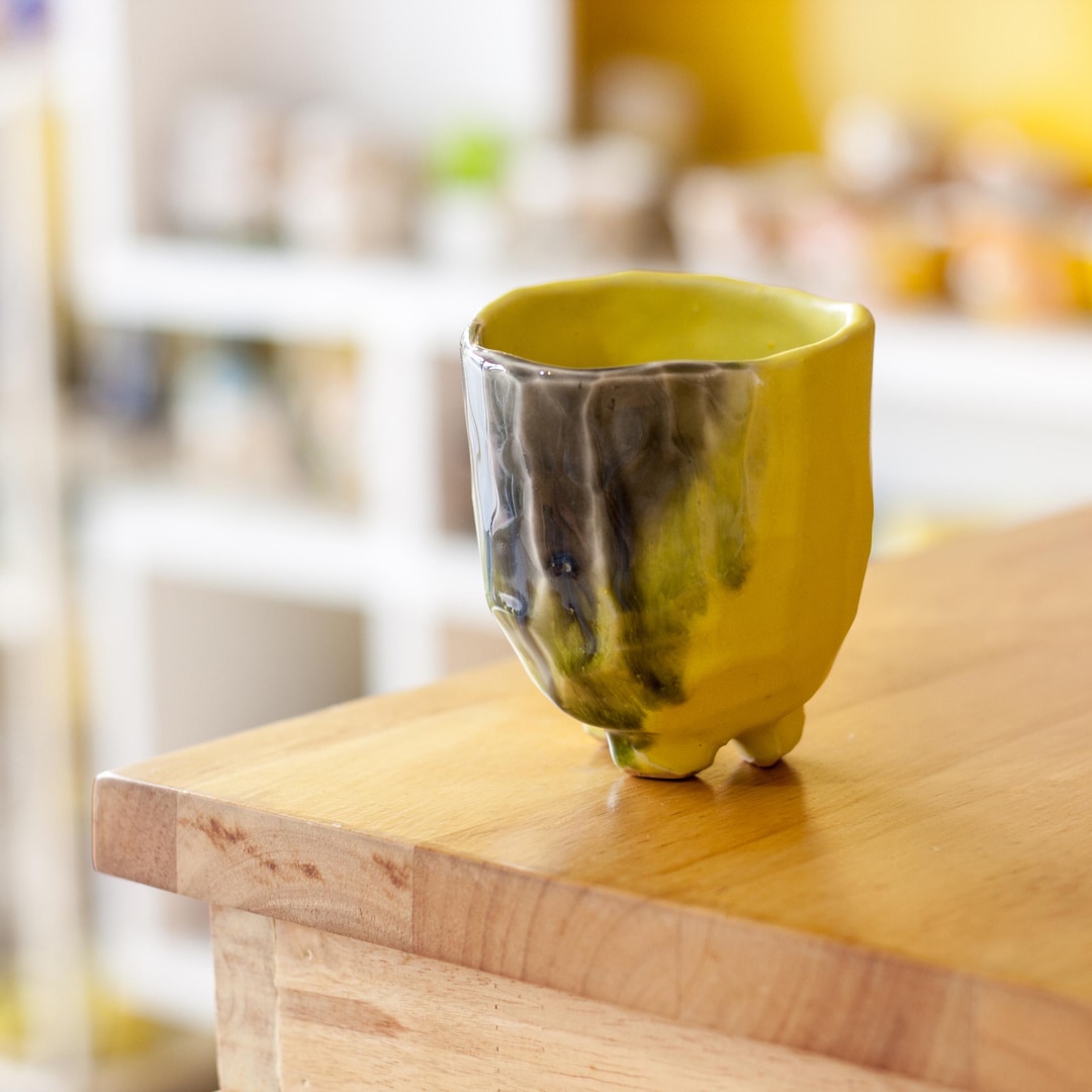 Handmade Ceramic Chawan-unique Green Tea Mug With Organic Design ...