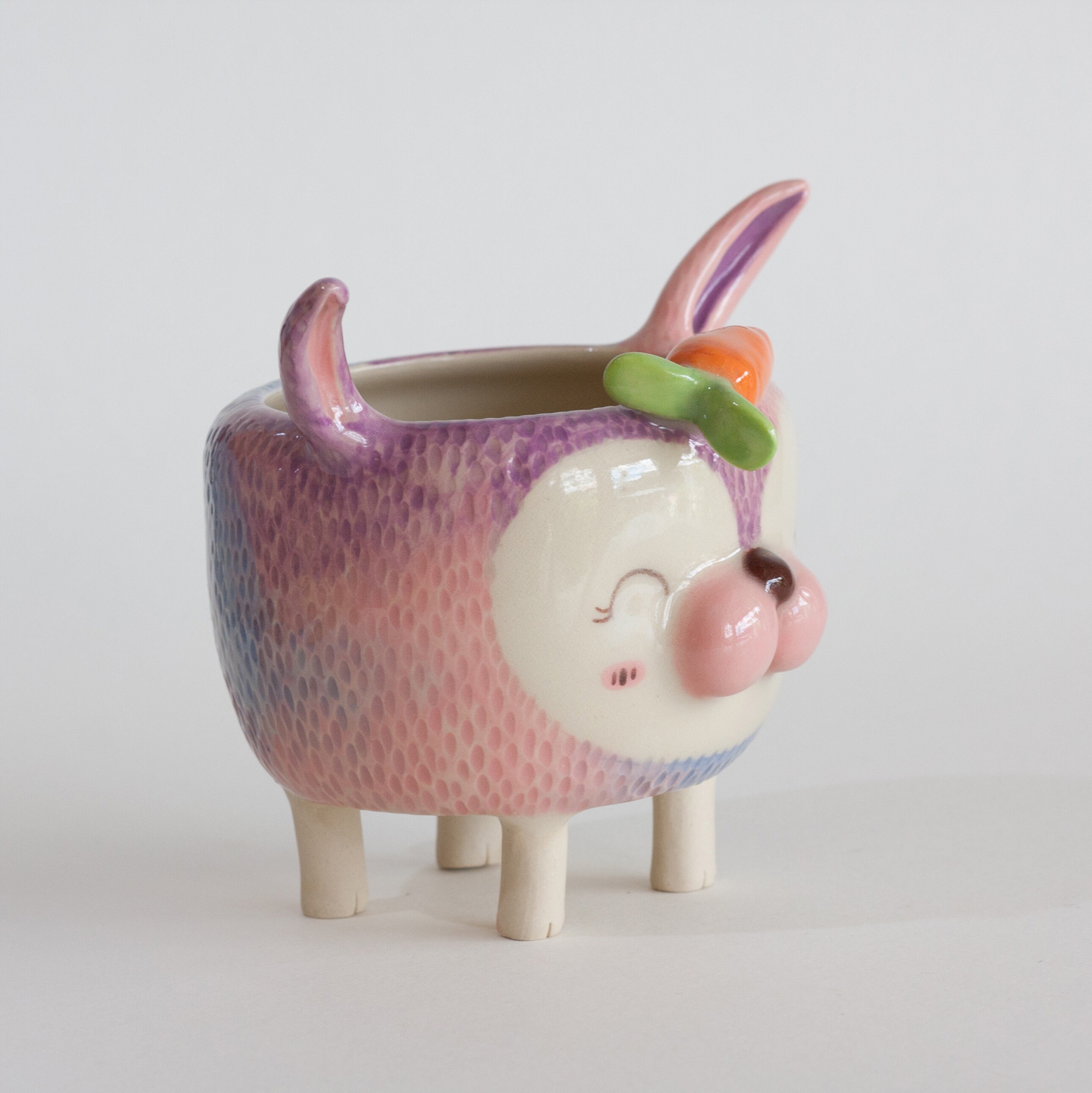Space Bunny Plant Pot,pottery,cactus Pot,cute Cony Pot,animal Plant Pot ...